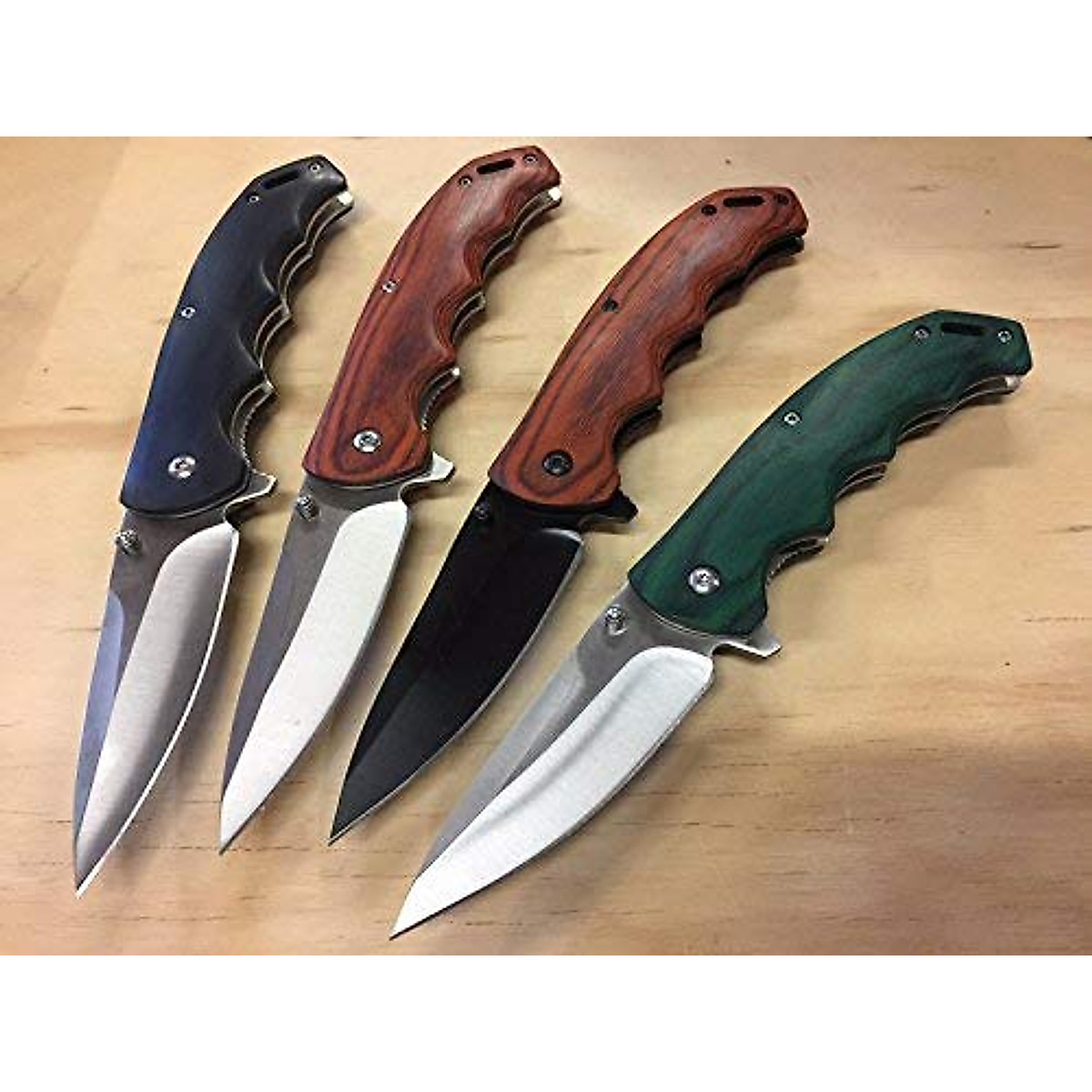 8" ELITEDGE SPRING ASSISTED POCKET FOLDING WOOD HANDLE KNIFE