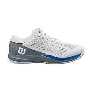 WILSON Men's Rush Pro Ace Pickler Sneaker, White/Grey/Classic Blue, 7.5