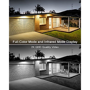 AMSEEN Solar Security Camera Wireless Outdoor with 360° Panoramic View, PIR Human Detection, 2K Night Vision, Spotlight and Siren, 2-Way Audio, Compatible with Alexa for Home Surveillance (C2-01)