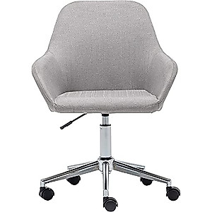 BTEXPERT Arm Mid Back Home Computer, Office Task Wheels, Swivel Height Adjustable, Comfy Soft Desk Chair, (5174), Gray Fabric