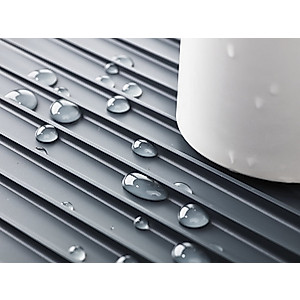 Joseph Joseph Y-Rack Dish Rack and Drain Board Set with Cutlery Organizer Drainer Drying Tray, Large, Gray