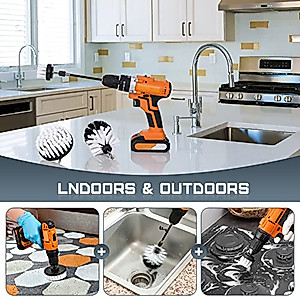 Soft White Drill Brush Attachment Set - Car Interior Detailing Kit, All Purpose Power Drill Brush with Extend Attachment for Car, Boat, Seat, Carpet, Upholstery, Bathroom, Grout, Floor and Tile