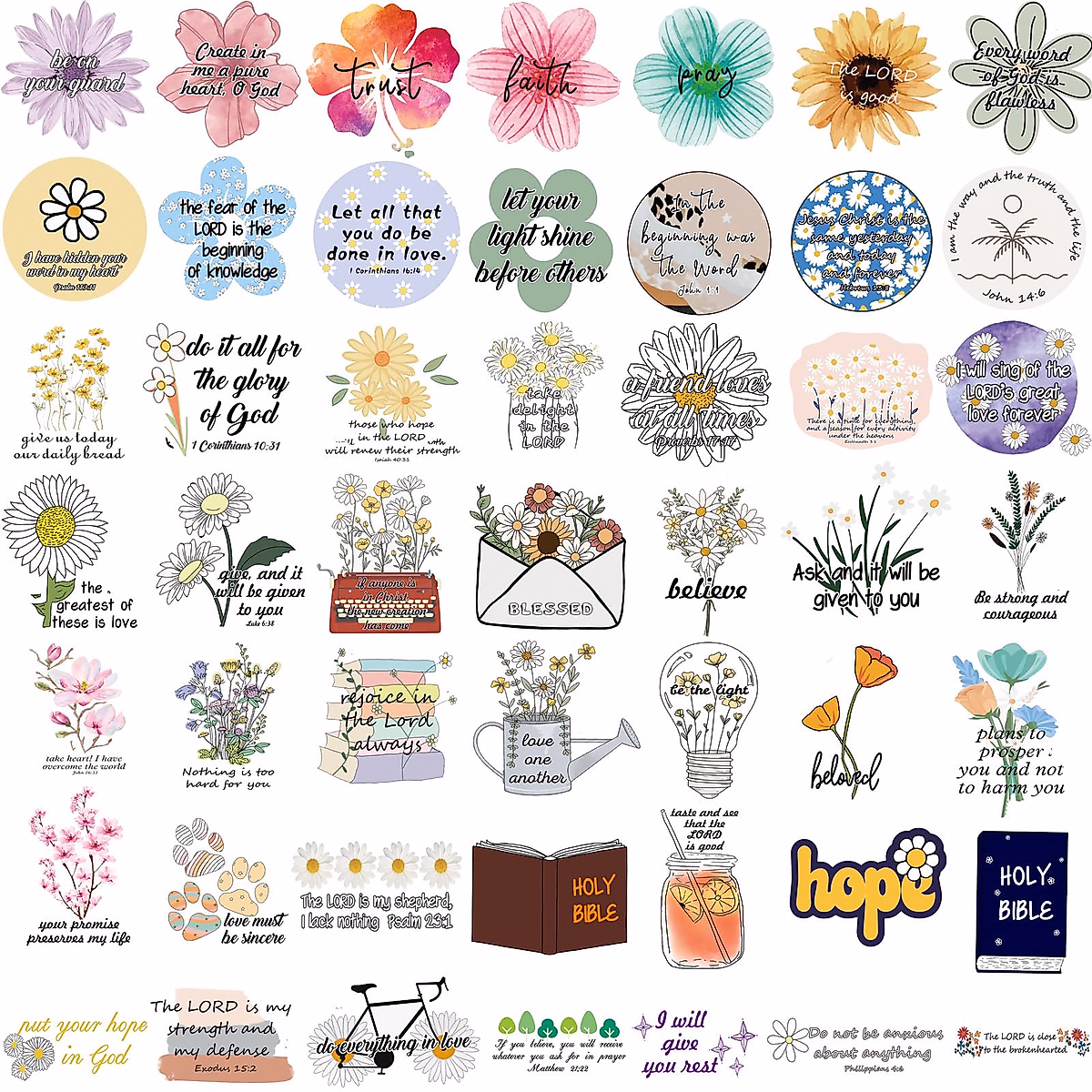 220Pcs Inspirational Christian Stickers, Waterproof Bible Verse Jesus Stickers for Water Bottles Laptop Scrapbook Journaling Planner, Bible Study Vision Board Supplies Christian Easter Gifts for Kids