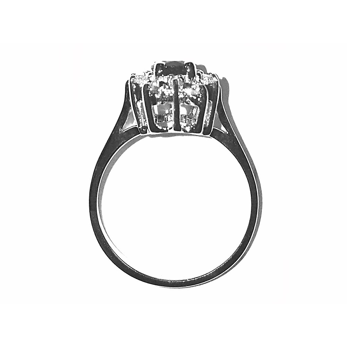 Tommaso Design Oval 7x5 mm Genuine Pink Tourmaline Ring 14 kt White Gold Size 6