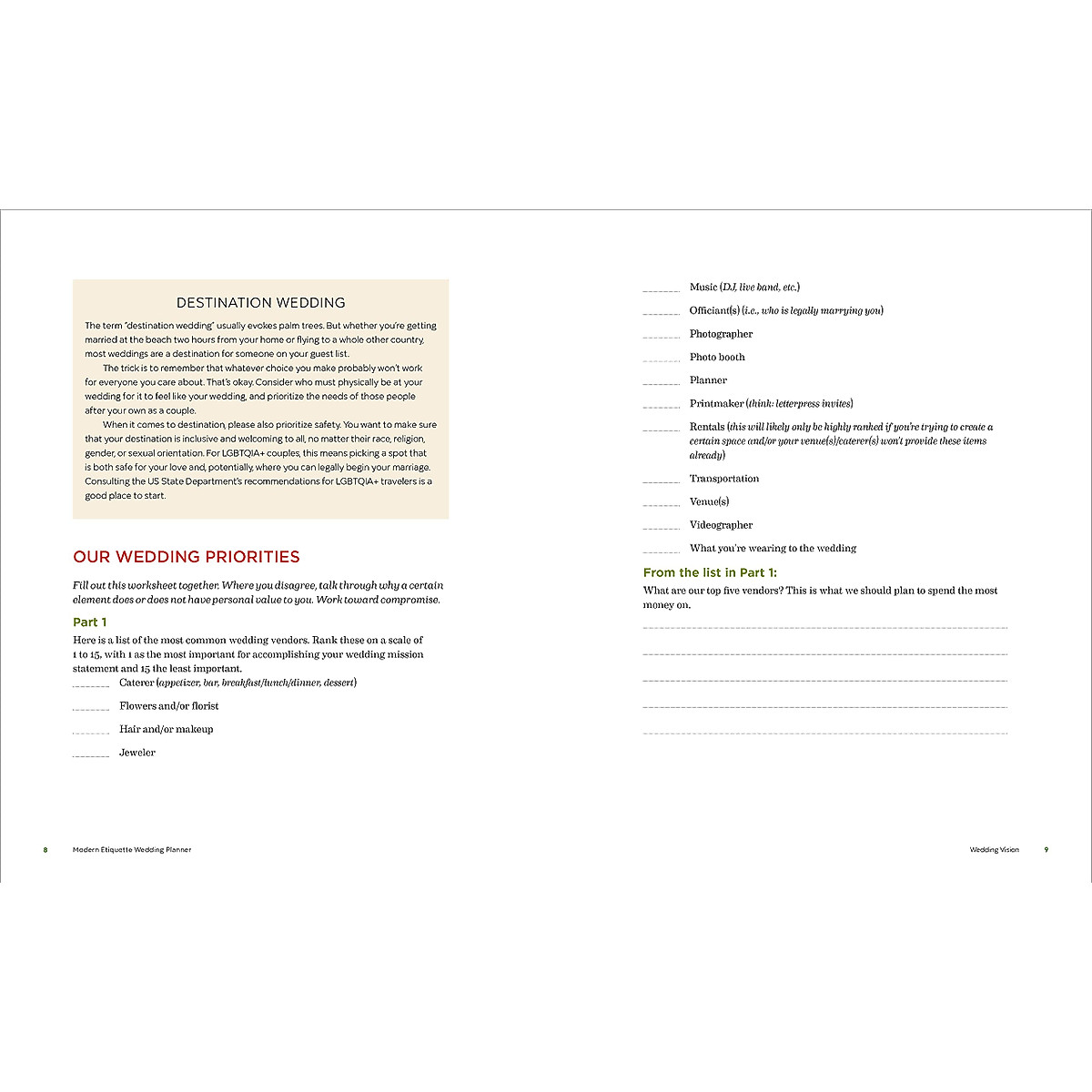 Modern Etiquette Wedding Planner: The Essential Organizer to Make Your Day Special for Everyone