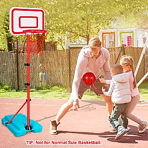 Kids Basketball Hoop Adjustable Height 2.9 ft-6.2 ft Toddler Basketball Hoop for Kids Indoor Outdoor Play Portable Basket Ball Goal Backyard Outside Toys for Boy Girl Age 2 3 4 5 6 7 8