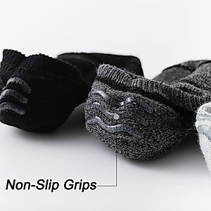 JORMATT 6 Pairs Toddler No Show Socks Thin Little Girls Boys Baby No Show Socks Cotton Soft Anti Slip Low Cut Ankle Socks With Grips, S