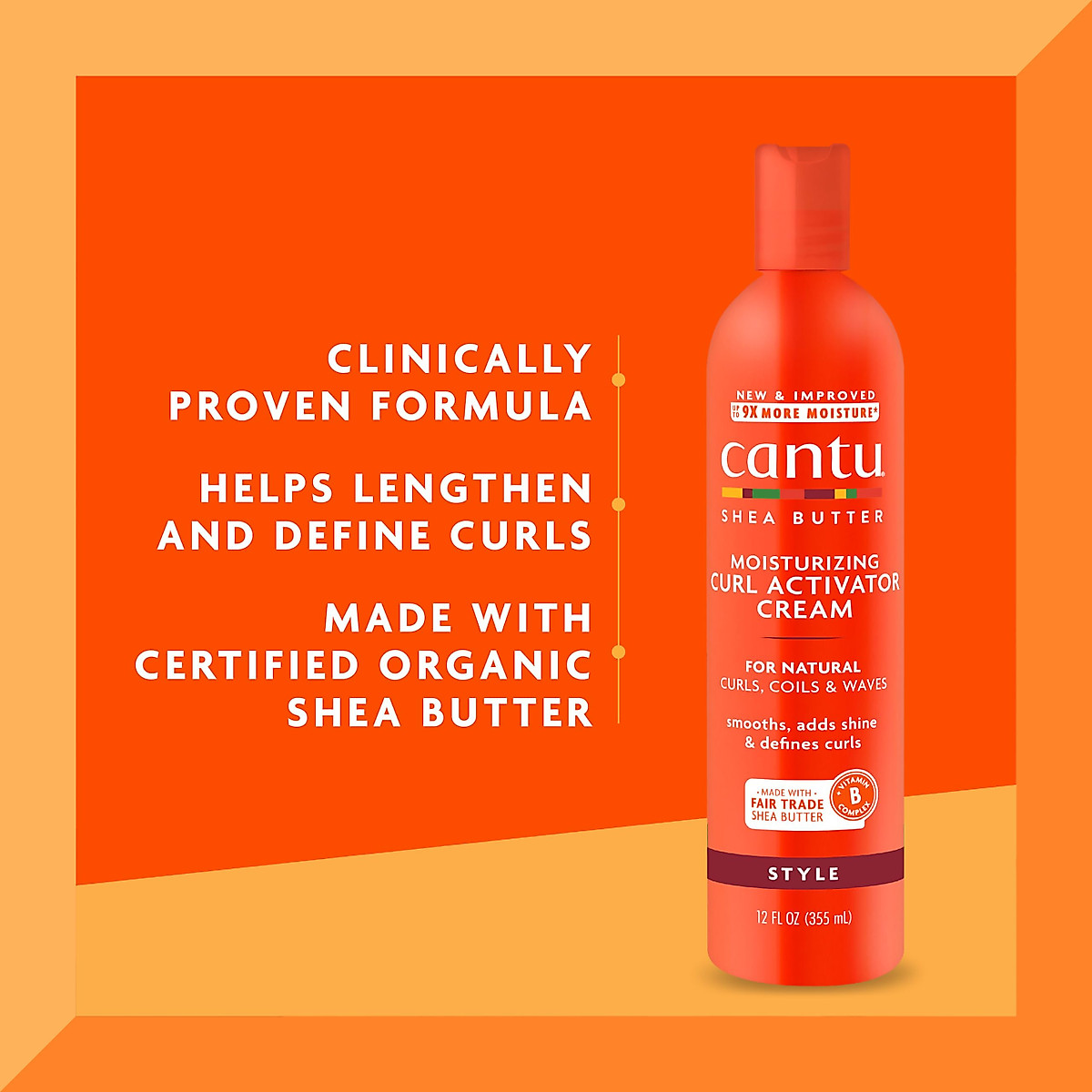 Cantu Moisturizing Curl Activator Cream with Shea Butter for Natural Hair, 12 fl oz