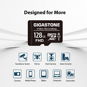 Gigastone 128GB 10-Pack Micro SD Card, 4K Video Pro, GoPro, Surveillance, Security Camera, Action Camera, Drone, 85MB/s MicroSDXC Memory Card UHS-I Class 10, with Adapter