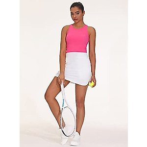 THE GYM PEOPLE Women's Golf Skort Tennis High Waist Lightweight Athletic Casual Skirts Built-in Shorts with 4 Pockets White