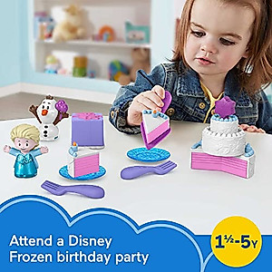 Disney Frozen Toddler Toy Little People Elsa & Olaf's Party 12-Piece Playset with Character Figures for Ages 18+ Months