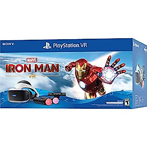 Sony Playstation VR Marvel's Iron Man Bundle, White: Playstation VR Headset, Camera, 2 Move Motion Controllers, VR Digital Code for PS4 PS5