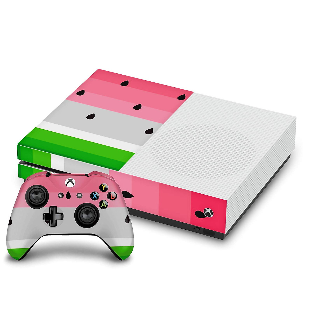 Head Case Designs Officially Licensed Haroulita Watermelon Art Mix Vinyl Sticker Gaming Skin Decal Cover Compatible With Xbox One S Console and Controller Bundle