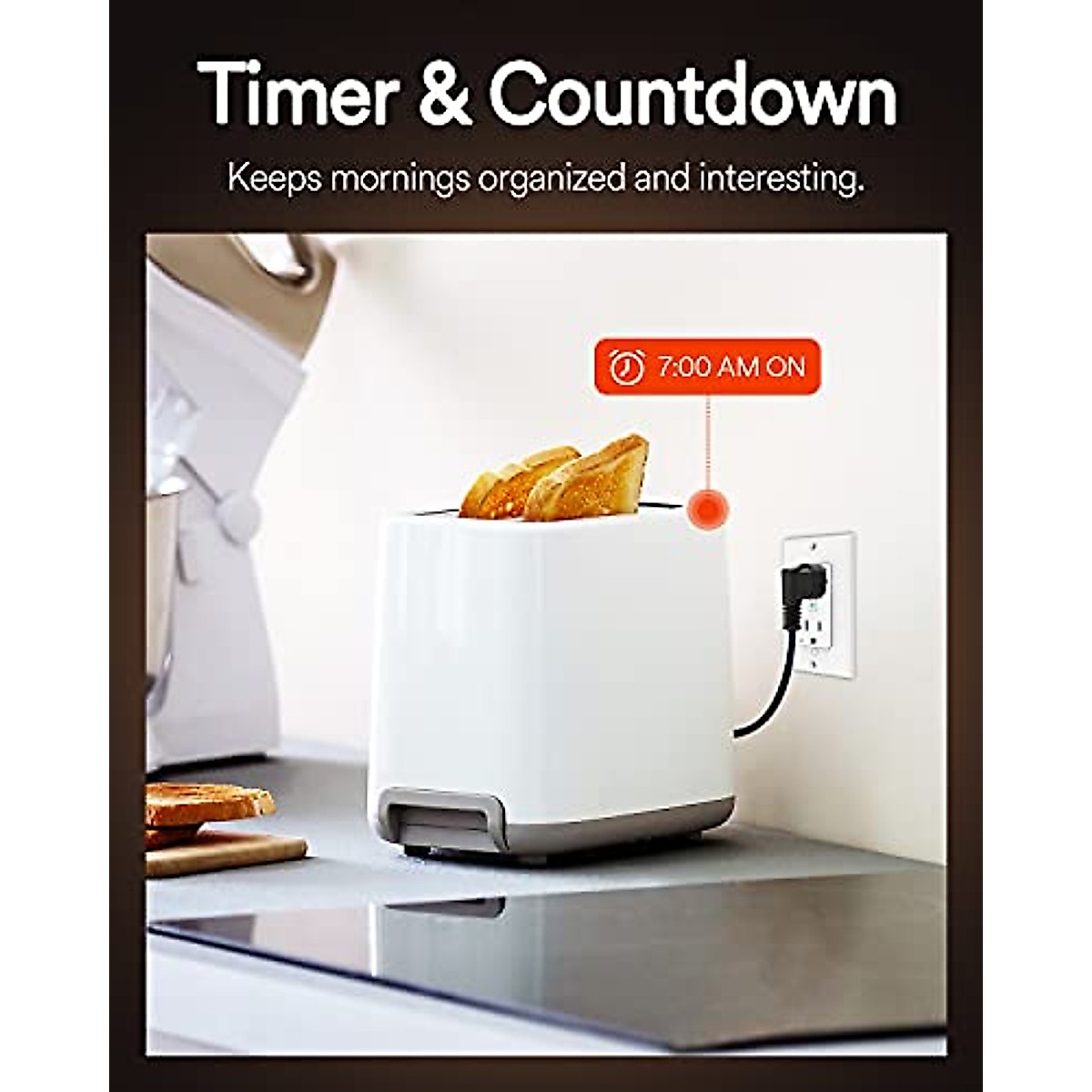 Smart Outlet in-Wall - Smart Electrical Outlet That Work with Alexa, Google Home, 15 Amp, No Hub Required, ETL & FCC Certified, 2.4G WiFi Only (4 Pack)