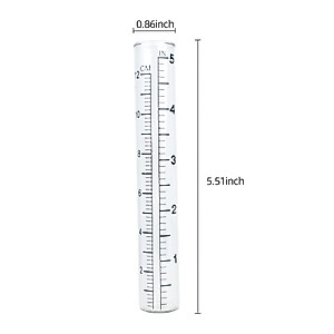TBWHL 2pcs 5" Capacity Rain Gauge Glass Replacement Tube for Yard Garden Outdoor Home
