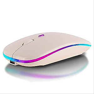 Rechargeable Dual-Mode Wireless Bluetooth Mouse Bt+2.4g Wireless Luminous Silent Mouse Lady Mouse Ultra-Thin Fashion Cute Non-Slip Design Pc Gaming Mouse, Suitable for Laptop Design and Office