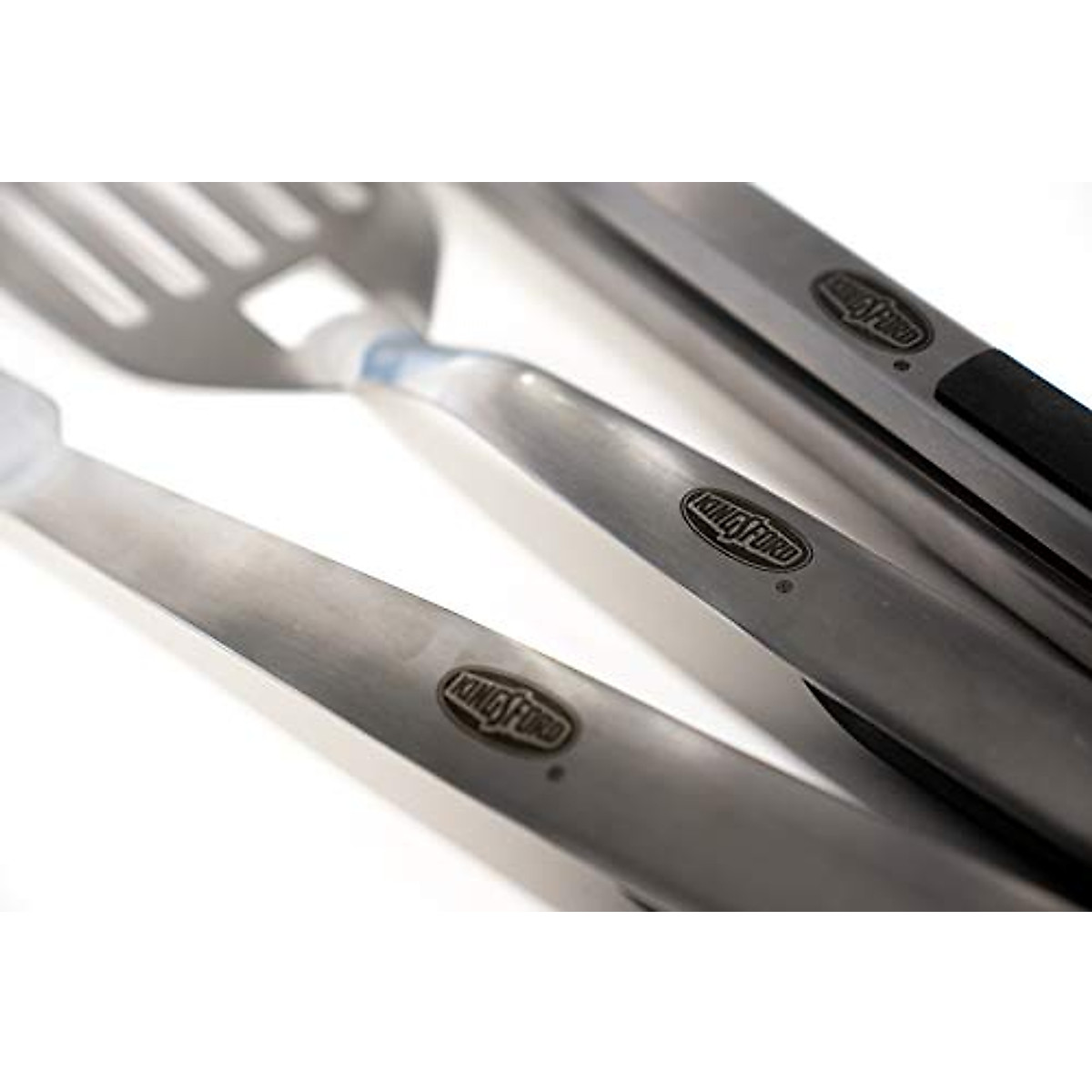 Kingsford Heavy Duty BBQ Tool Set - Fork, Tong, & Spatula - Deluxe Stainless Steel Grill Utensils - Grilling Tools for The BBQ Grill Master or Beginner Griller