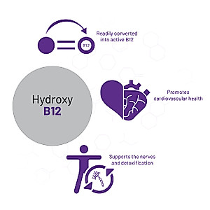 AOR, Hydroxy B12, Supports Cardiovascular Health, Nerve Function and Detoxification, Dietary Supplement, Vegan, 60 servings (60 lozenges)