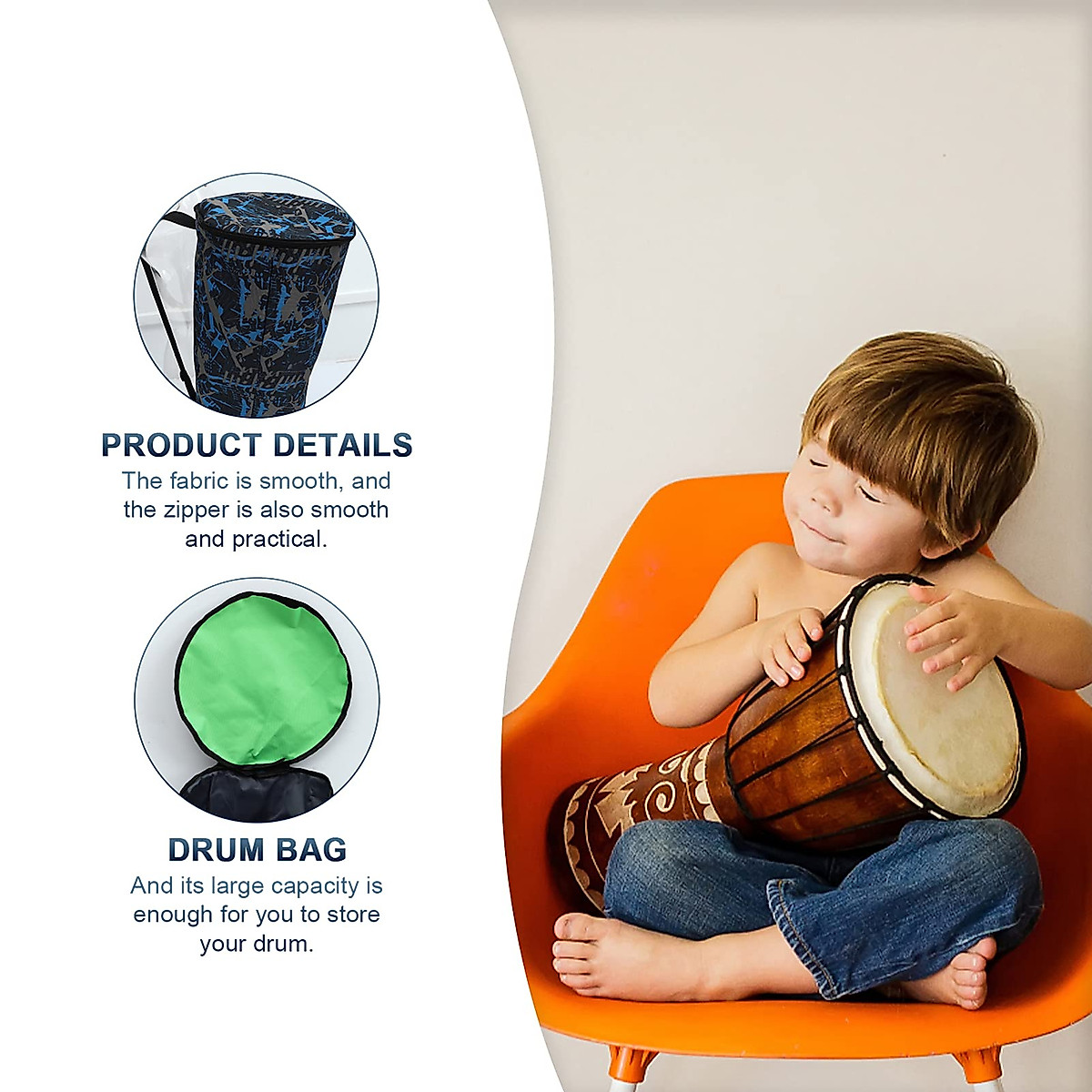 MILISTEN Drum Storage Bag Drum Backpack Case African Drum Carry Bag Drum Shoulder Backpack for Djembe Percussion Instrument Camouflage Blue Drum Hardware Bag