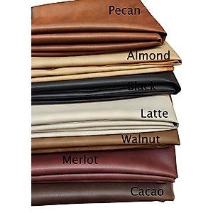 NAT Leathers | Pebblegrain Vegan Leather PU (Peta Approved Vegan) | 1 Yard (36 inch x 54 inch) Cut by Yard | Synthetic Pleather 0.9 mm Upholstery | 36"x54" (Cacao Brown)