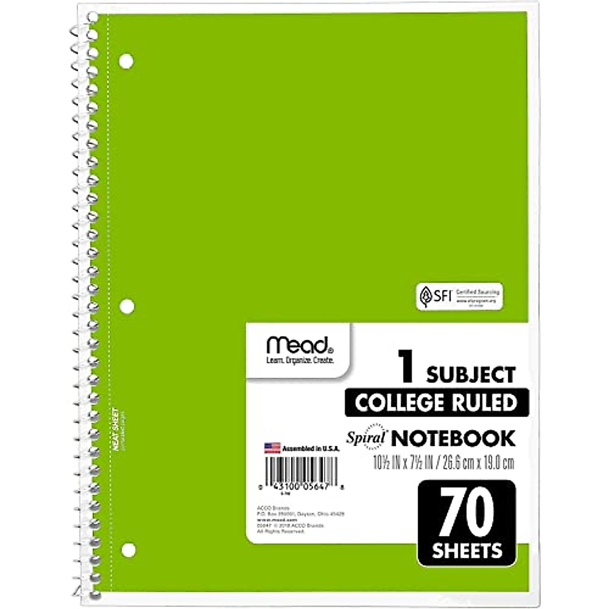 Mead Spiral Notebook, 12 Pack of 1-Subject College Ruled Spiral Bound Notebooks, Pastel Color Cute School Notebooks, 70 Pages