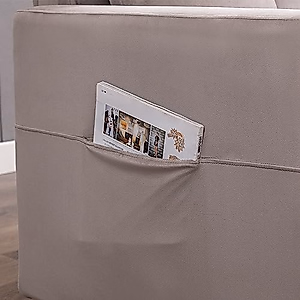 BALUS Loveseat Sofa, Convertible Sofa Bed with Side Pockets, 2 Seater Small Sleeper Sofa, Pull Out Couch for Living Room/Bedroom, Light Gray