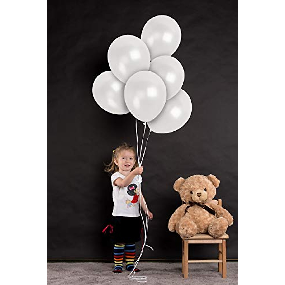 Treasures Gifted Metallic White Balloons - Pearlized White Balloons - Globos Blancos, Big White Balloons 12 Inch - White Latex Balloons, Large White Balloons - Pack of 36 Balloons