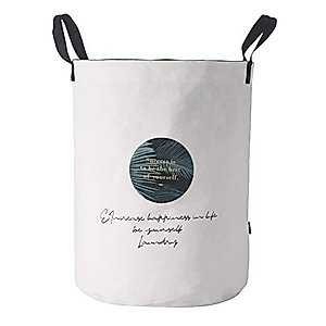 18.5" Laundry Hamper Large Waterproof, Laundry Hampers, Foldable Fabric Laundry Basket, Clothes Laundry Hamper, Toy Storage Bin, Waterproof Round Canvas Storage Basket