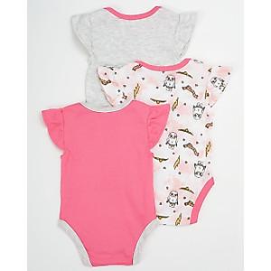 Harry Potter Baby Girls Bodysuit One Piece Three Pack Gifts for Baby Girls (Pink Multi, 0-3 Months)