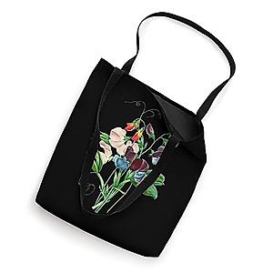 Vintage Sweetpea Flower Illustration Plant Lovers Tote Bag