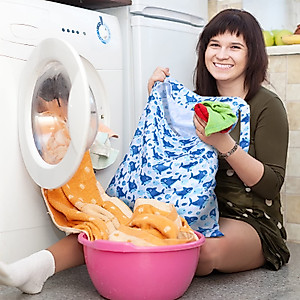 Shappy 2 Pcs Large Travel Laundry Bag Washable Waterproof Wet Dry Bag Large Dirty Clothes Bag Bathing Workout Bag(Shark)