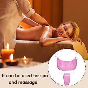 100Pcs Disposable Bra and Panties Women Disposable Bikini T Thong and Bra Spa Underwear for Spa Massage Spray Tanning (Pink)