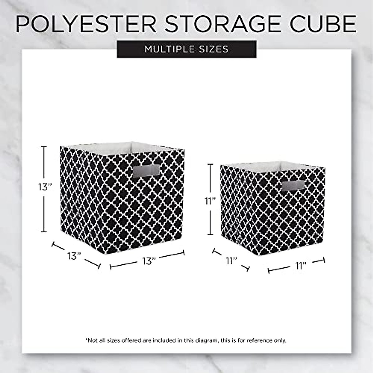 DII Poly-Cube Storage Collection Hard Sided, Collapsible Solid, Large, Black