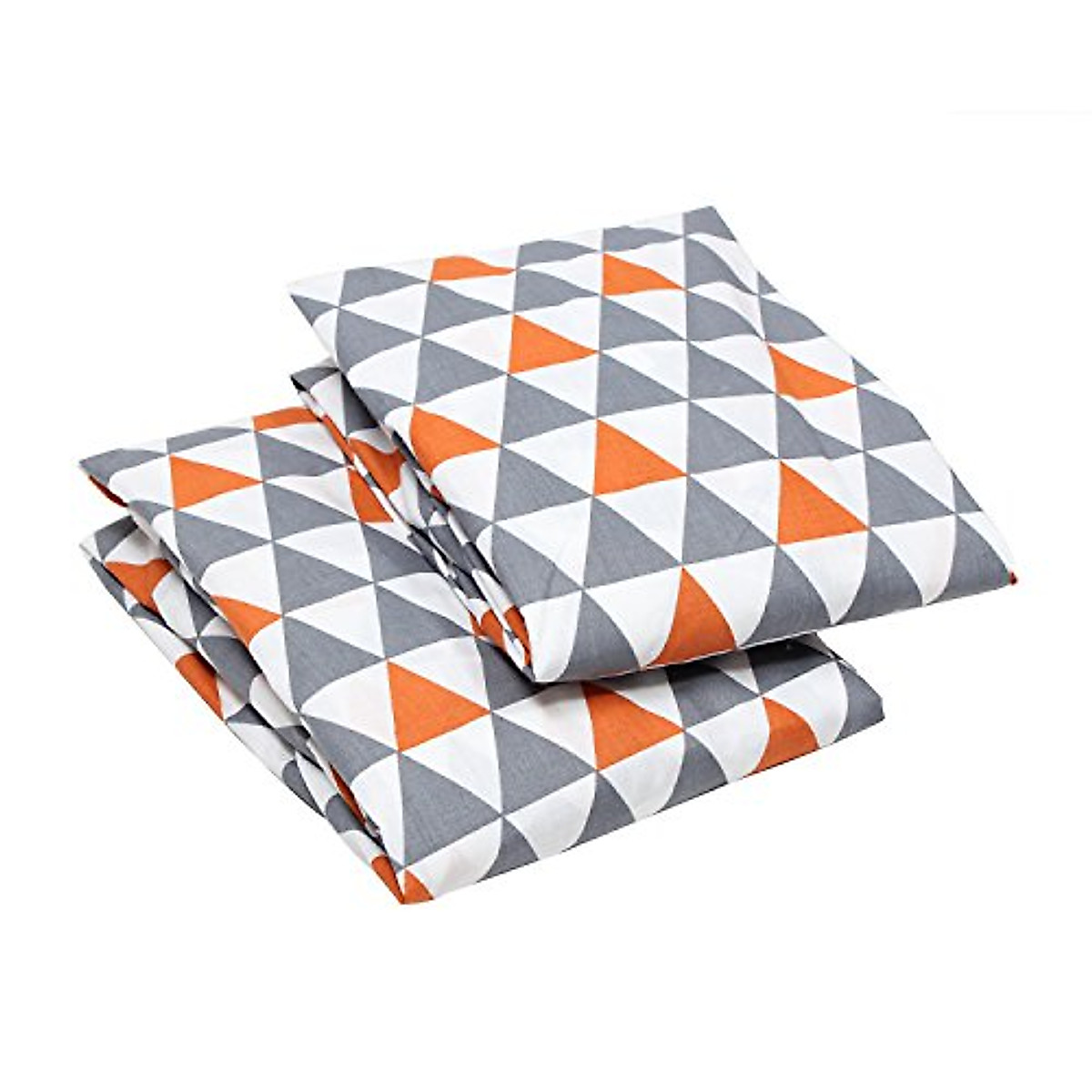 Bacati Triangles 2 Piece Crib Fitted Sheet, Orange/Grey (PFOG2CFS1)