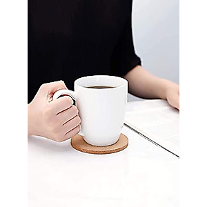 Sweese 611.001 Porcelain Mugs - 12 Ounce for Coffee, Tea, Mocha and Mulled Drinks - Set of 6, White