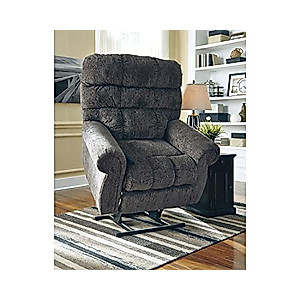 Signature Design by Ashley Ernestine Power Lift Adjustable Oversized Recliner for Elderly, Gray