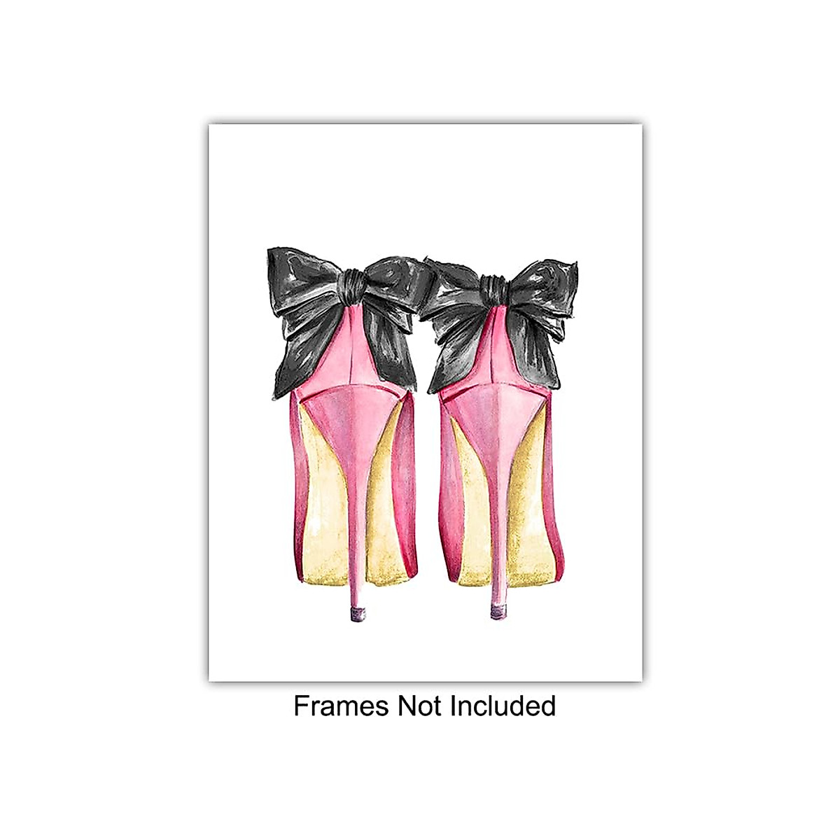 African Americans Wall Decor - Black Wall Art - Glam Wall Art - Designer Perfume, Handbags Shoes - High Fashion Design Set - Pink Glamour Luxury Couture Wall Decor for Women, Girls Bedroom, Teens Room