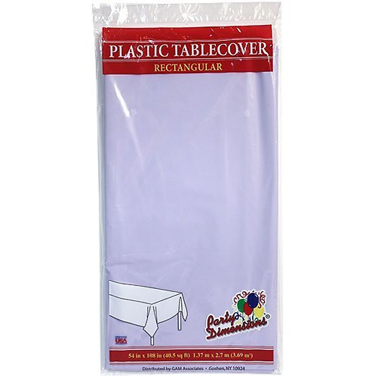 Plastic Party Tablecloths - Disposable, Rectangular Tablecovers - 4 Pack - Lavender - By Party Dimensions