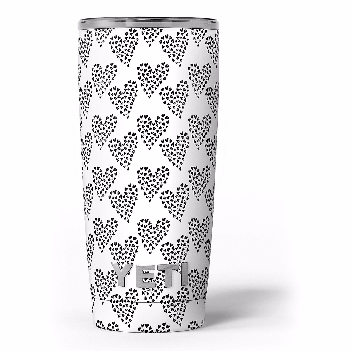 Design Skinz Slate Black Tiny Hearts Within Hearts - Skin Decal Vinyl Wrap Kit Compatible with The Yeti Rambler Cooler Tumbler Cups