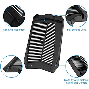 Younik Vertical Stand for PS-5 Ultra HD Console with Built-in Cooling Vents and Non-Slip Feet - CD-ROM Version(Black)