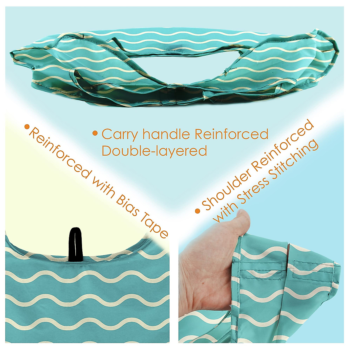 BeeGreen 12 Pack Reusable Shopping Bags with Storage Pouch & Elastic Band Geometric Reusable Grocery Bags Bulk 50LBS X-Large Foldable Machine Washable Heavy Duty Eco Tote Bags Recyling Bags w Handle