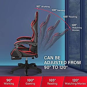 Gaming Chair,Ergonomic Office Chair,High Back Computer Chair,Adjustable Swivel Leather Desk Chair,Mesh Task Chair with Headrest and Lumbar Support