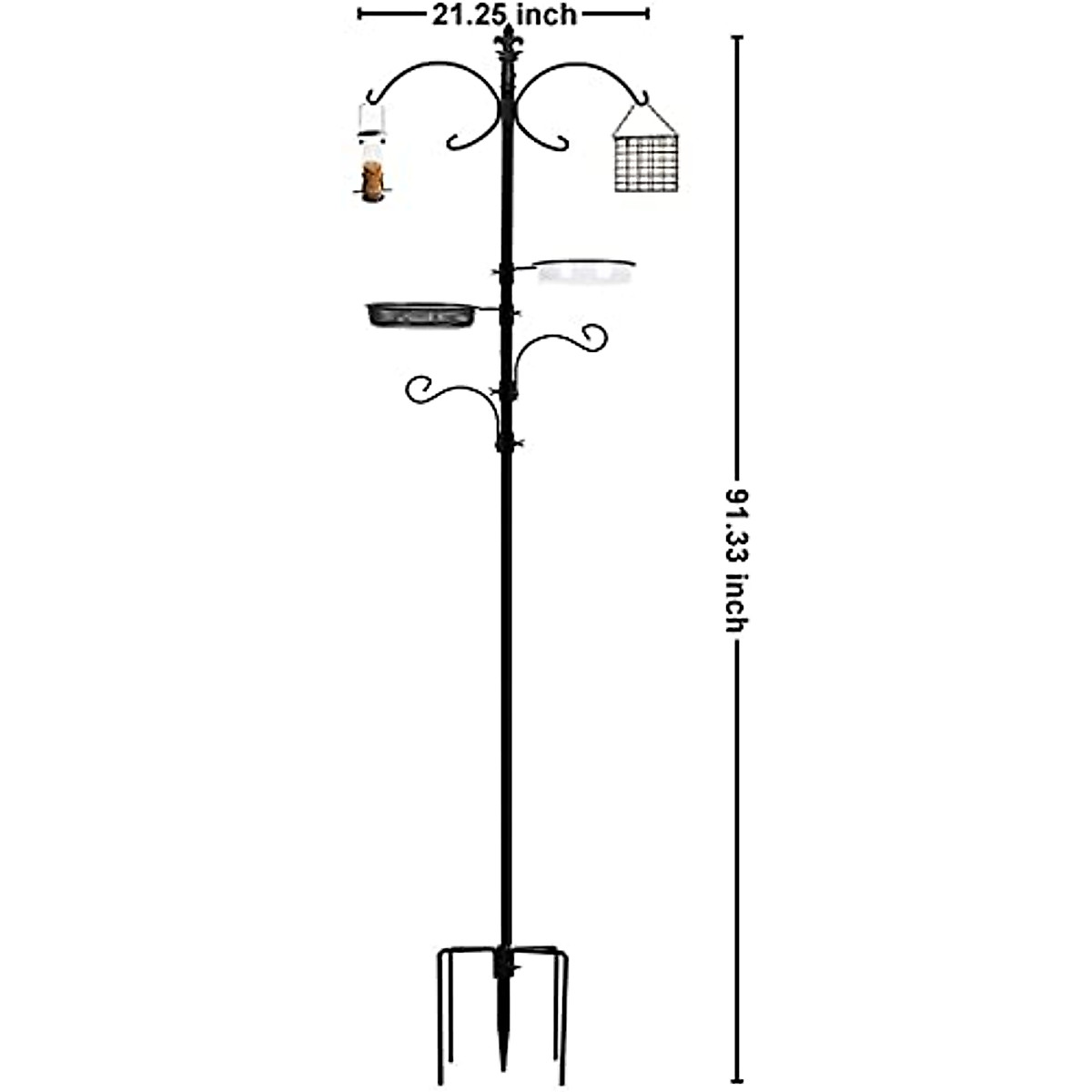 ERYTLLY Bird Feeding Station Bird Feeders Poles Kit Multi Feeder Hanging Kit Premium Bird Bath for Attracting Wild Birds Birdfeeder & Planter Hanger