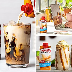 Premier Protein Shake| Variety Pack of Chocolate, Vanilla, Caramel, Cafe Latte, Strawberries |30g Protein, 1g Sugar, 24 Vitamins & Minerals, Nutrients to Support Immune Health | - 11 Fl Oz Pack of 7 | Plus Canned Water to Help you stay Hydrated - Limited