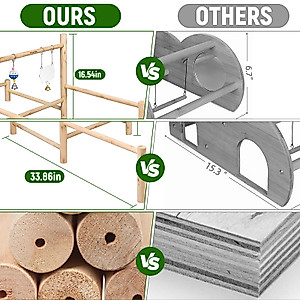 Chicken Perch Strong Pine Wooden Chick Jungle Gym Roosting Bar, Large ChickTraining Perch Toys for Baby Chicks, Chick Perch for Coop and Brooder for Large Bird, Chicks, Parrot