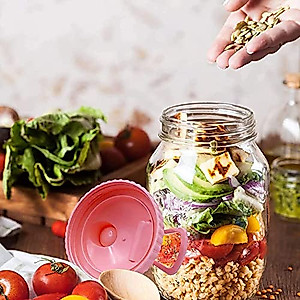 4Pack Mouth Mason Jar Pour Spout Lid, Wide Mason Jar Lids, Canning Lids with Flip Top Lid Leak-Proof Seal for Pouring, Drinking and Airtight Storage(Light Gray/Light Pink/Black/Light Blue）