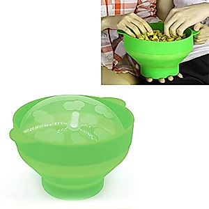 Microwave Silicone Popcorn Popper,Microwave Popcorn Popper, Collapsible Silicone Popcorn Maker Bowl with Handle Lid, High Temperature Resistant, Air Popcorn Maker, for Oven, Microwave Oven, micro