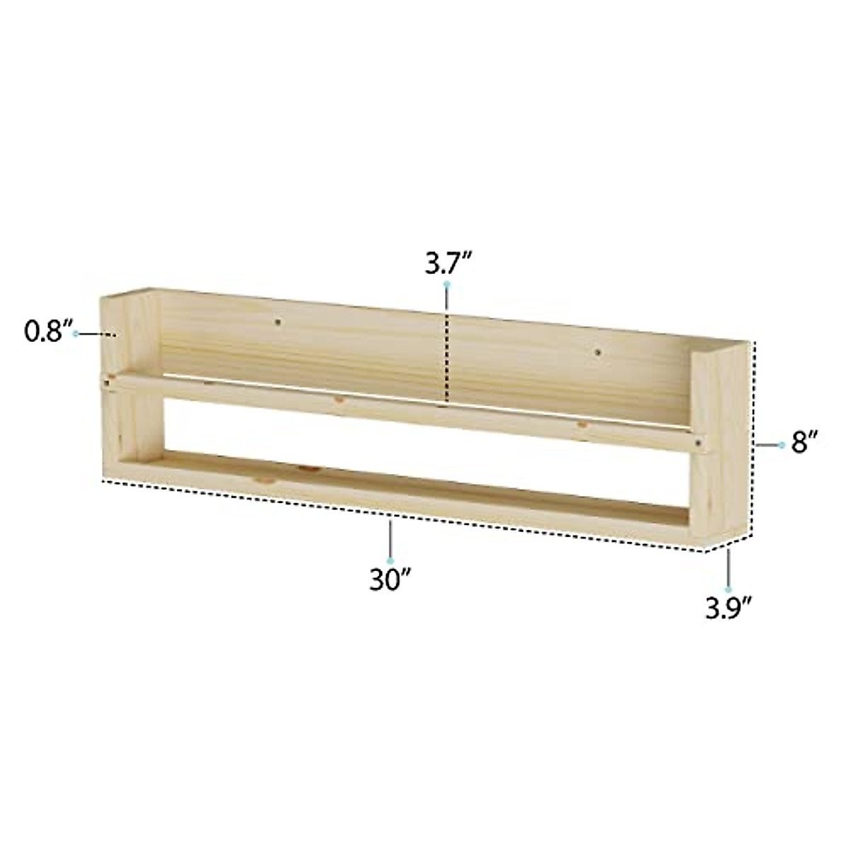 brightmaison Polynez 30" Floating Shelves for Wall & Nursery Book Shelves, Kids Bookshelf for Wall Multiuse Wall Shelf Set of 2 Unfinished Floating ShelfUnfinished
