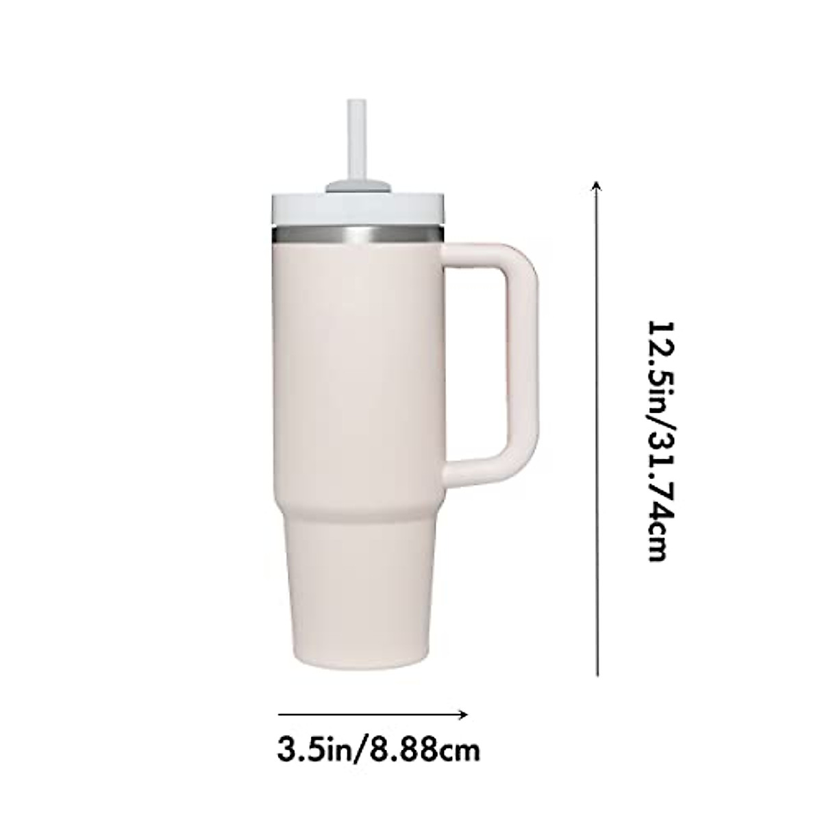 ANNA QUEEN 40 oz Tumbler With Handle and Straw,Stainless Steel Vacuum Insulated Tumbler Travel Mug Water Bottle Cup for Water Iced Tea Coffee Smoothie Car, Beverages Idea(Hot Pink)