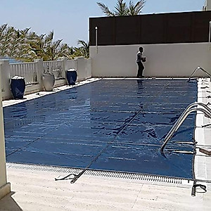 Covers Rectangular In Ground Pool Safety Blue Mesh, Outdoor Garden Yard Fallen Leaves Net, Easy Installation, 1/2/3/4/5/6/7/8 m (Size : 400×600cm/13×19ft)